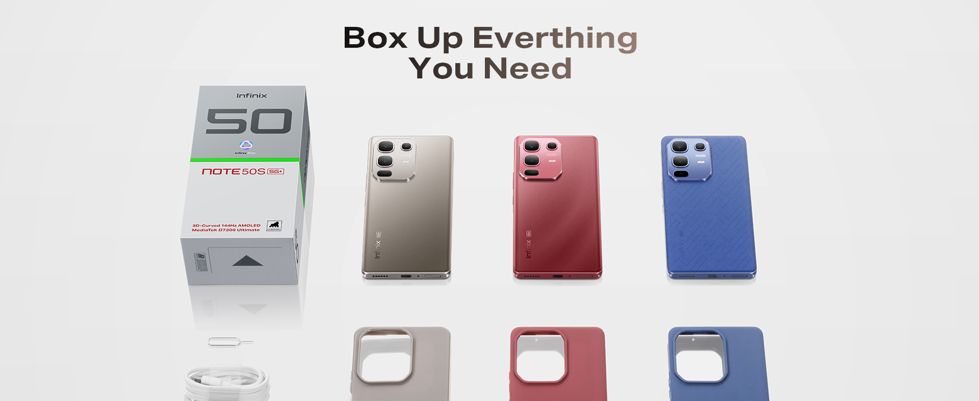 Infinix Note 50s 5G, 8GB RAM+256GB , X6870, 6.78", Dual Sim, 5200Mah, 64MP Main Camera, 13MP ...