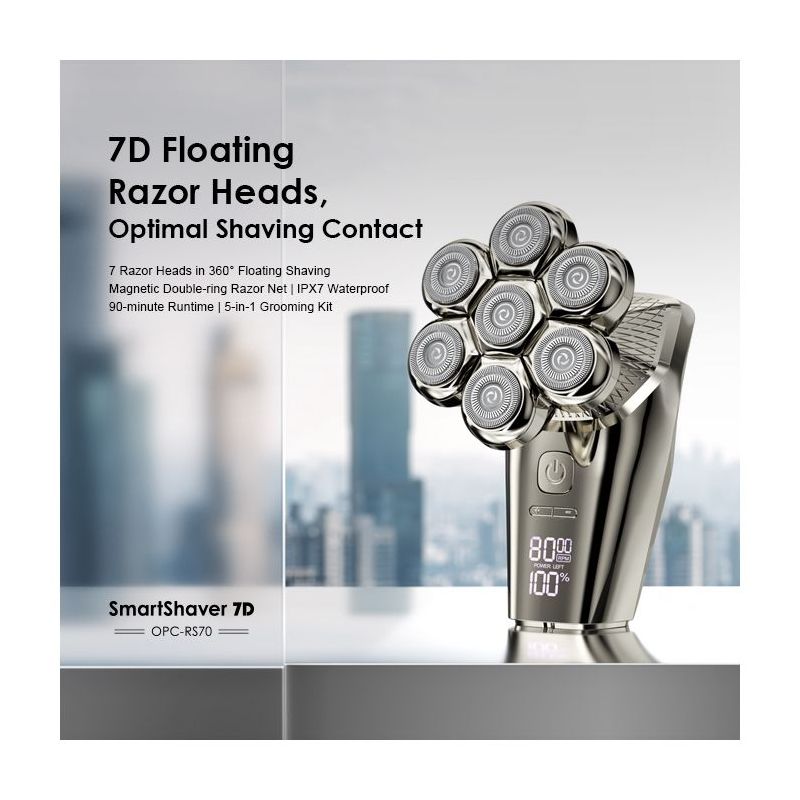oraimo SmartShaver 7D 360° Floating 7 Razor Heads 5-in-1 Shaver Kit ...